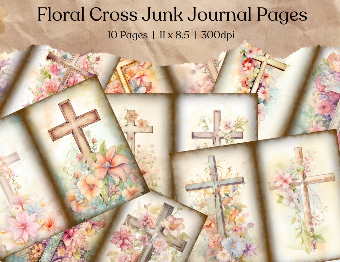 Easter Cross Junk Journal | Holy Week Ephemera | Spring Scripture Kit ...