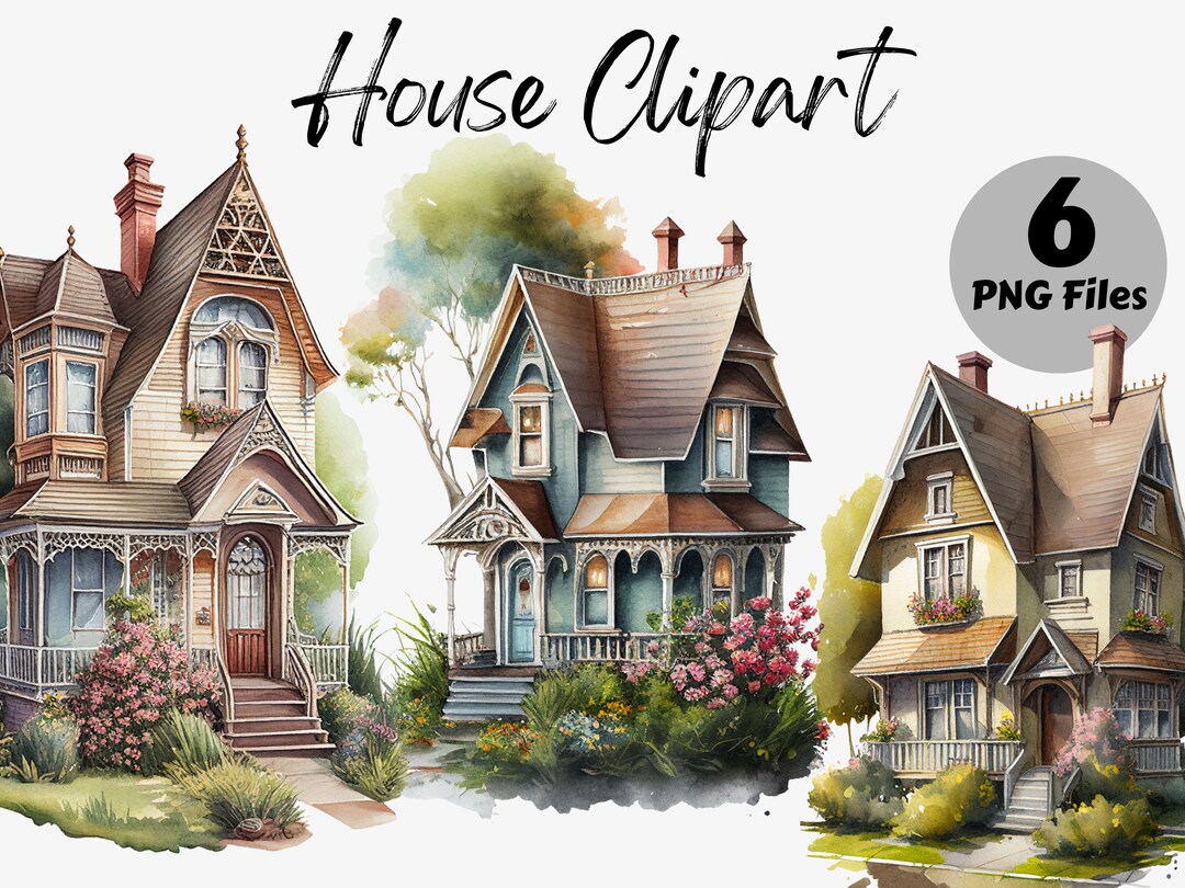 Watercolor House Clipart Bundle | House Digital Images | House Graphics ...