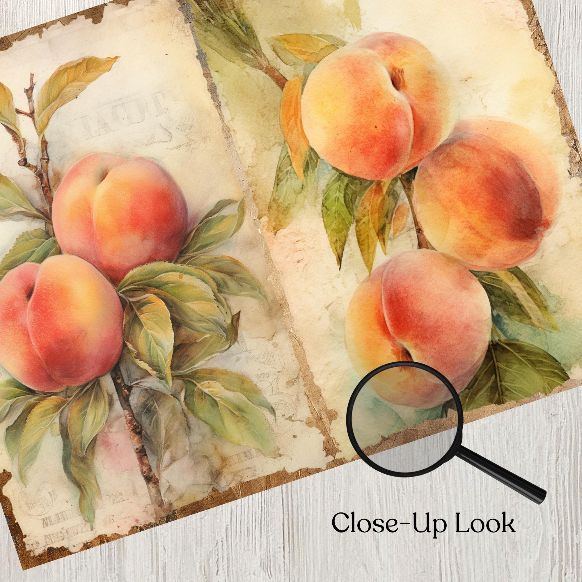Peach Junk Journal Pages Printable Vintage Paper Craft Paper for ...