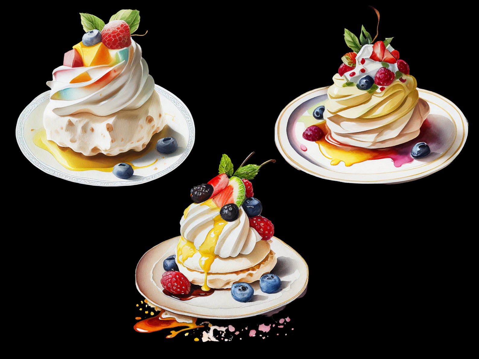 Watercolor Pavlova Clipart Bundle Pavlova Digital Images Pavlova ...