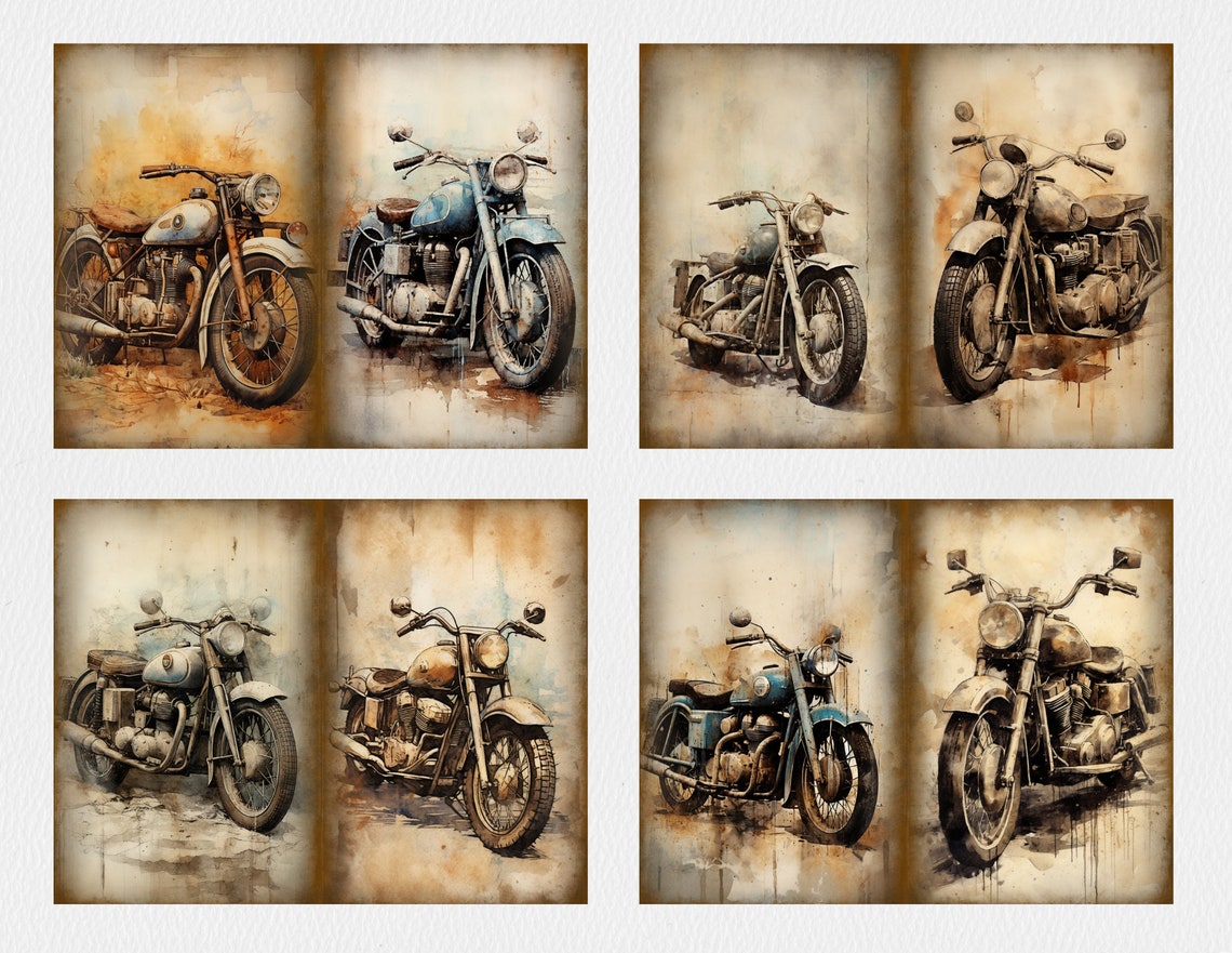 Vintage Motorcycles Junk Journal Kit | Ephemera Pack | Journal Supplies ...