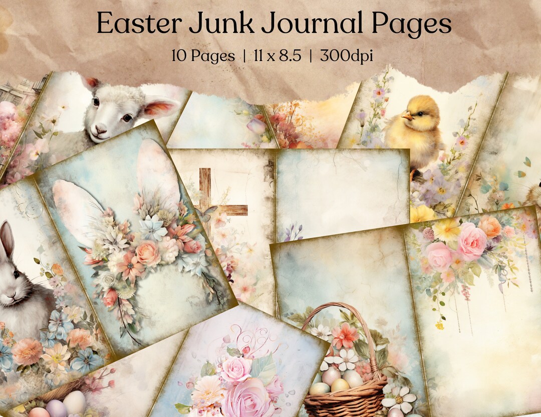 Easter Junk Journal Kit | Bunny Junk Journal | Rabbit | Journal Pages ...