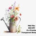 Watercolor Floral Watering Can Clipart Bundle | Floral Watering Can ...
