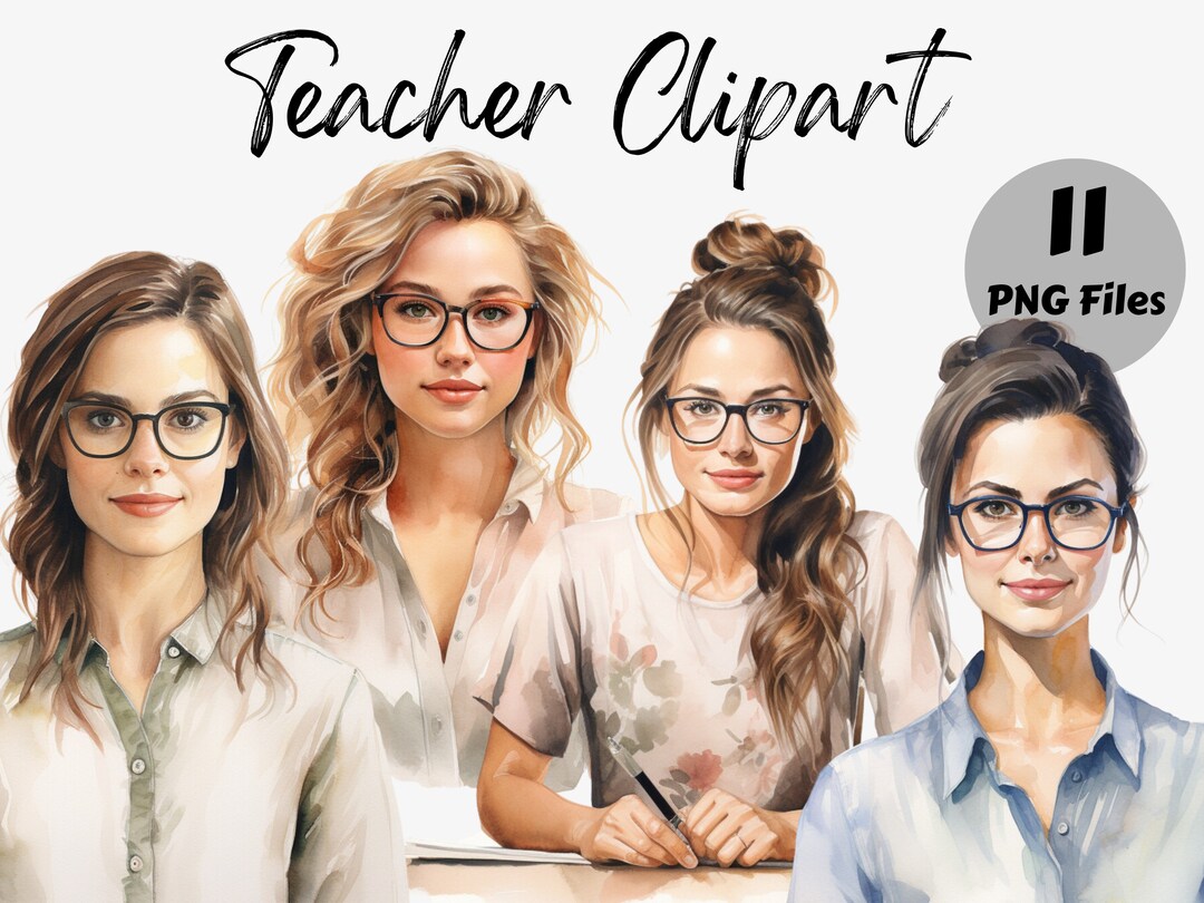 Watercolor Teacher Clipart | Teaching PNG | School Teacher Clipart ...