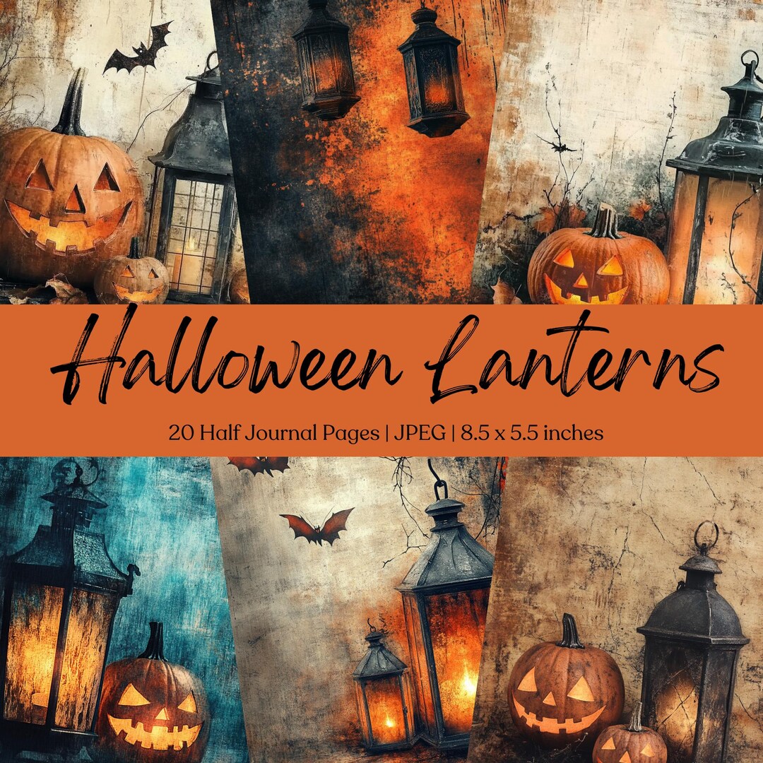 Halloween Junk Journal Pages Digital Scrapbook Paper Kit Spooky ...
