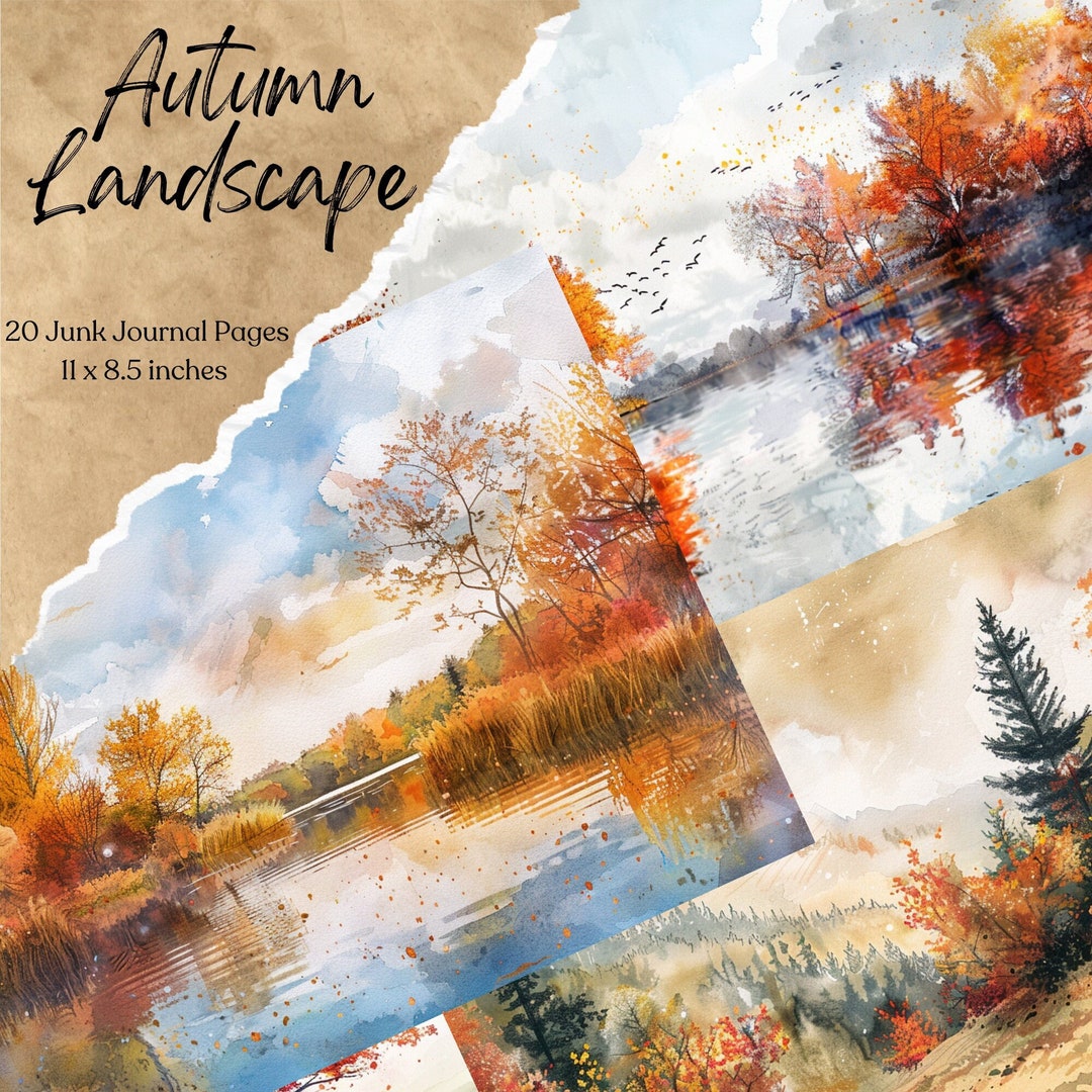 Cozy Autumn Junk Journal Kit | Fall Junk Journal Pages | Autumn Scene ...