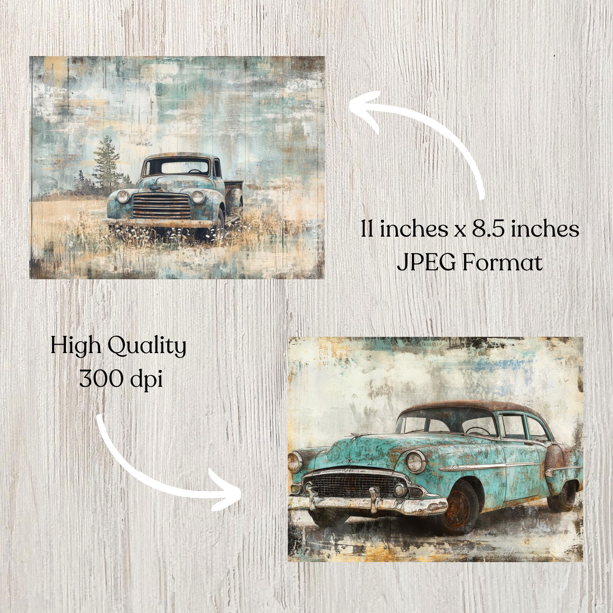Vintage Vehicle Junk Journal Pages | Digital Scrapbook Paper ...