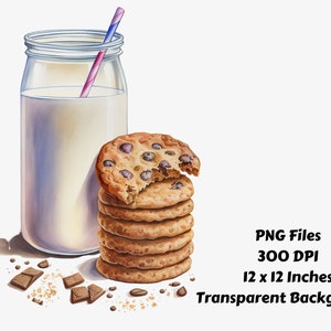 Watercolor Milk and Cookies Clipart Bundle | Milk and Cookies Digital ...
