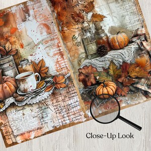 Autumn Junk Journal Pages Digital Fall Scrapbook Paper Printable Autumn ...