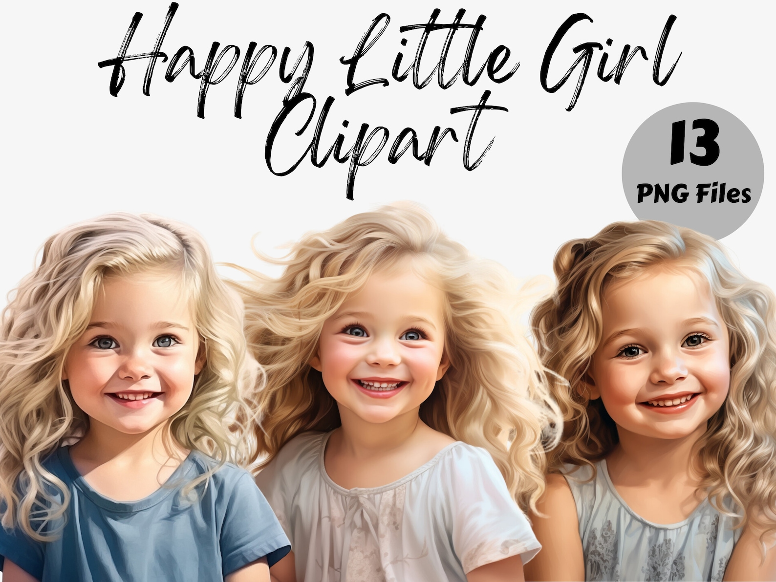 Watercolor Little Blonde Girl Clipart PNG Clipart Element Summer Girl ...