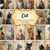 Cat Doodle Digital Paper Pack, Cat Patterns, Doodle Paper Pack, Digital ...