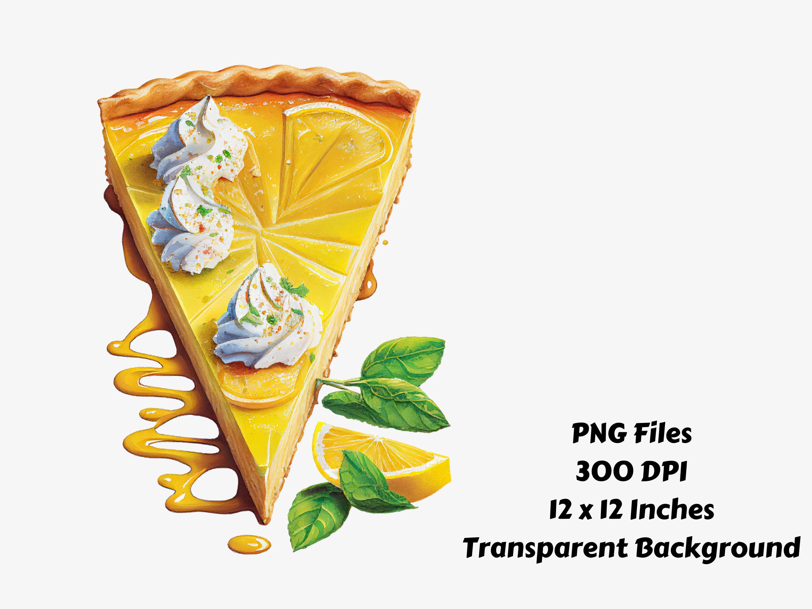 Watercolor Tart Clipart Bundle Dessert Digital Images Tart - Etsy