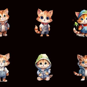 Watercolor Cat Clipart Bundle | Cat PNG | Digital Image Bundle ...