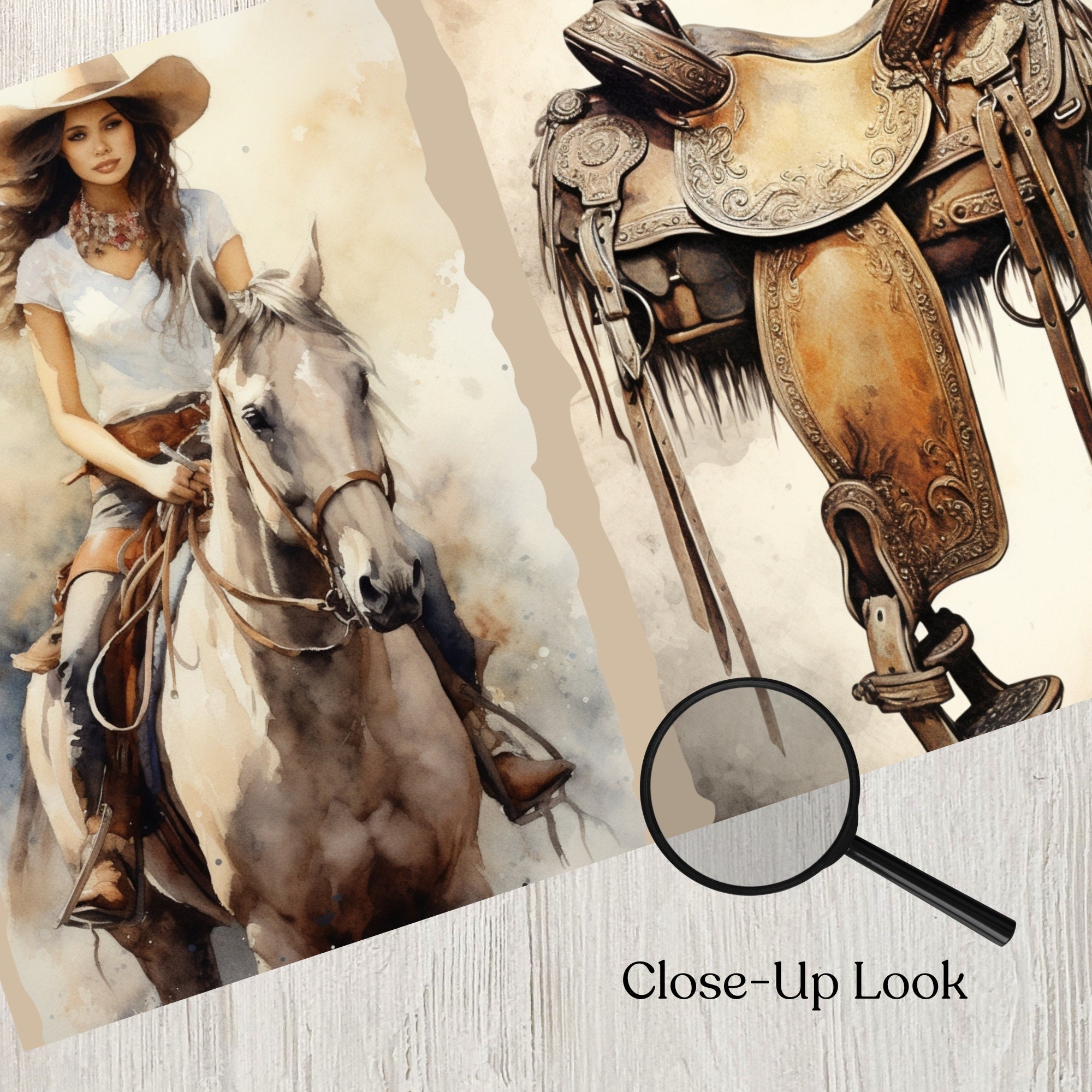 Watercolor Western Junk Journal Printable Pages | Cowboy Junk Journal ...