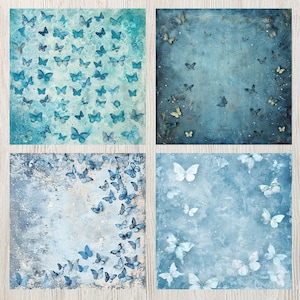 Blue Butterfly Printable Digital Paper Pack | Background | Card Making ...