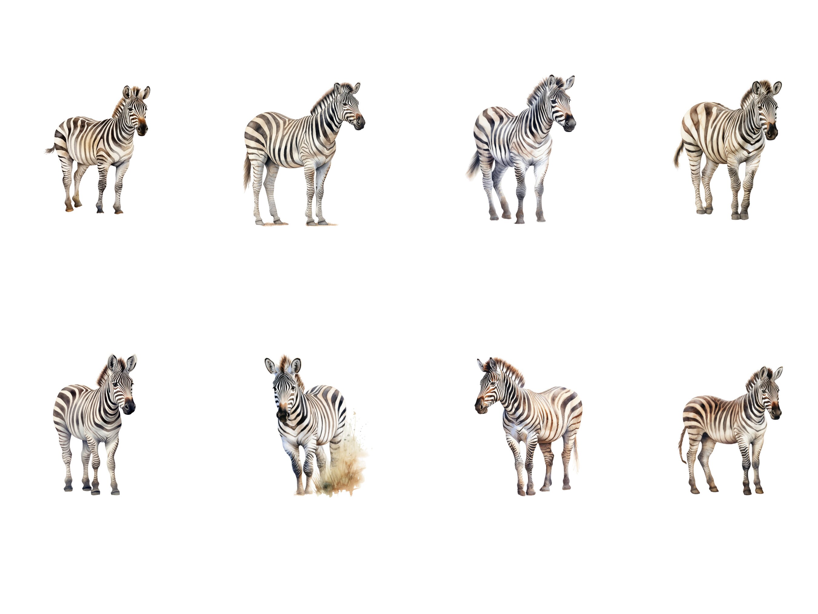Watercolor Zebra Clipart | Zebra PNG | Digital Download | Nursery ...