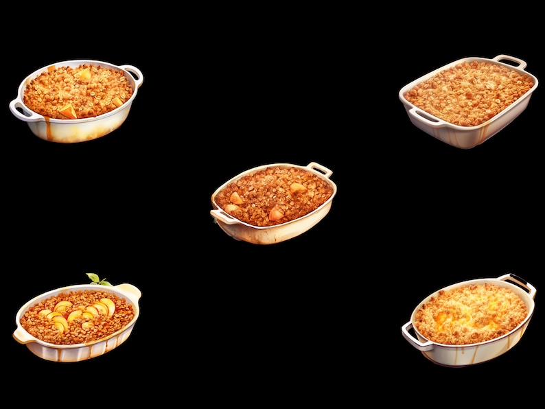 Watercolor Apple Crumble Clipart Bundle Dessert PNG Food Clipart ...