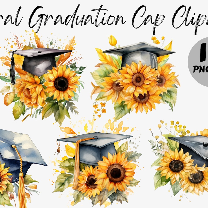 Watercolor Graduation Cap - Etsy