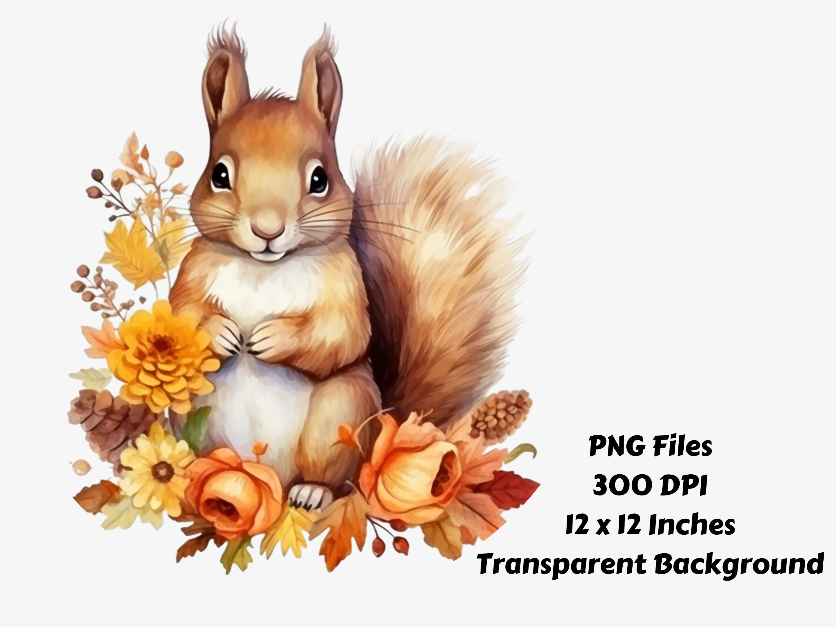 Watercolor Autumn Squirrel PNG Clipart Watercolor Clipart Fall PNG ...