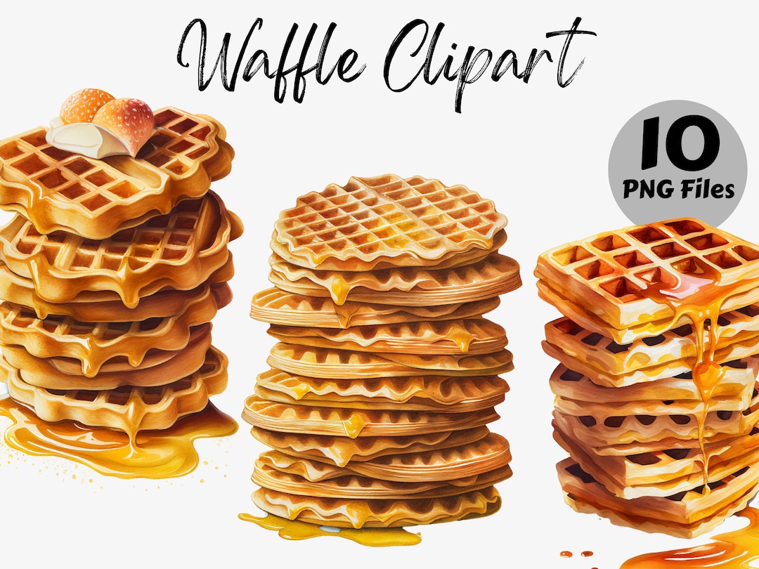 Watercolor Waffle Clipart Bundle | Waffle Digital Images | Waffle ...