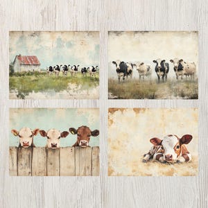 Cow Junk Journal Papers Kit Animal Ephemera Printable Download Mixed ...