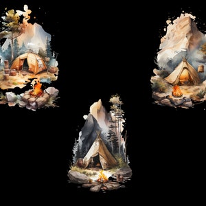 Watercolor Camping Clipart Bundle | Camping Digital Images | Camping ...