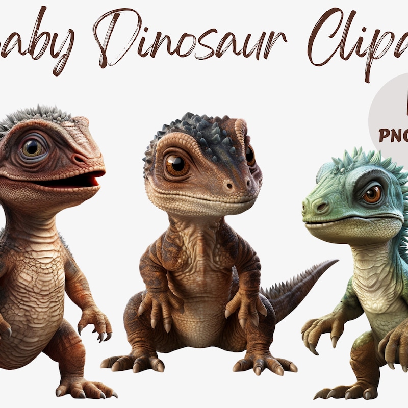 Baby Dinosaur Clipart - Etsy