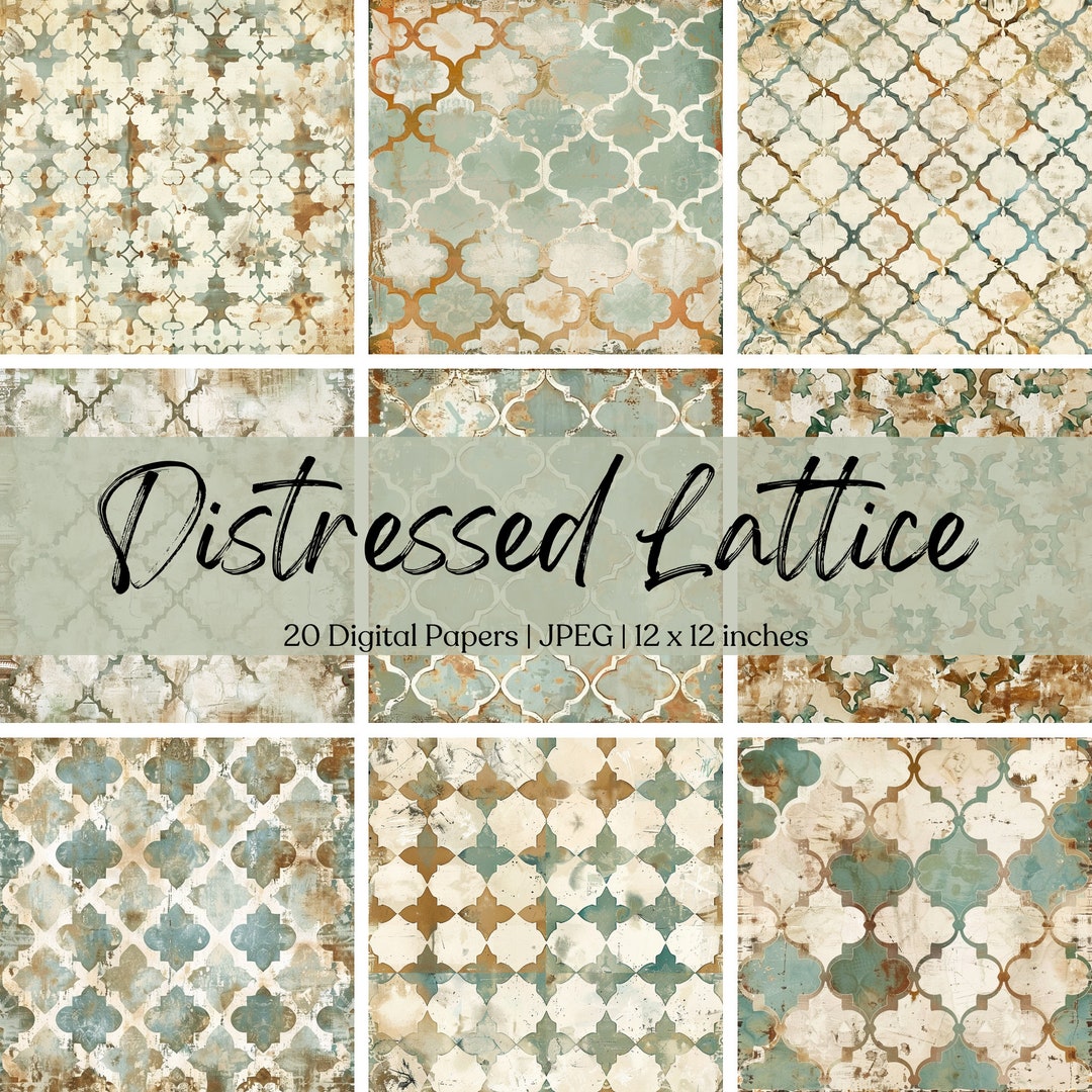 Distressed Lattice Seamless Pattern Digital Printable Paper Trendy ...