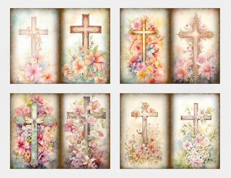Easter Cross Junk Journal Holy Week Ephemera Spring Scripture Kit ...