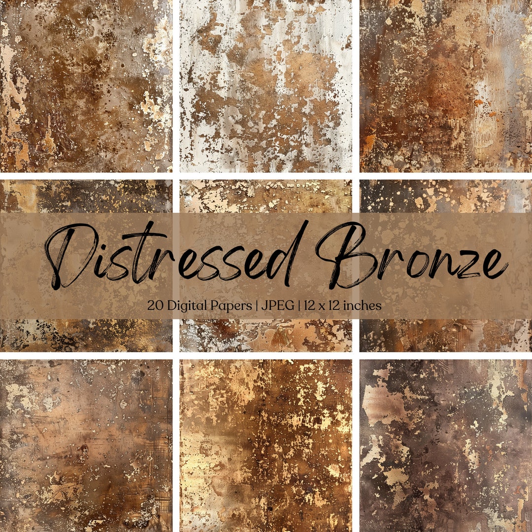 Distressed Bronze Printable Digital Paper Pack | Background | Card ...