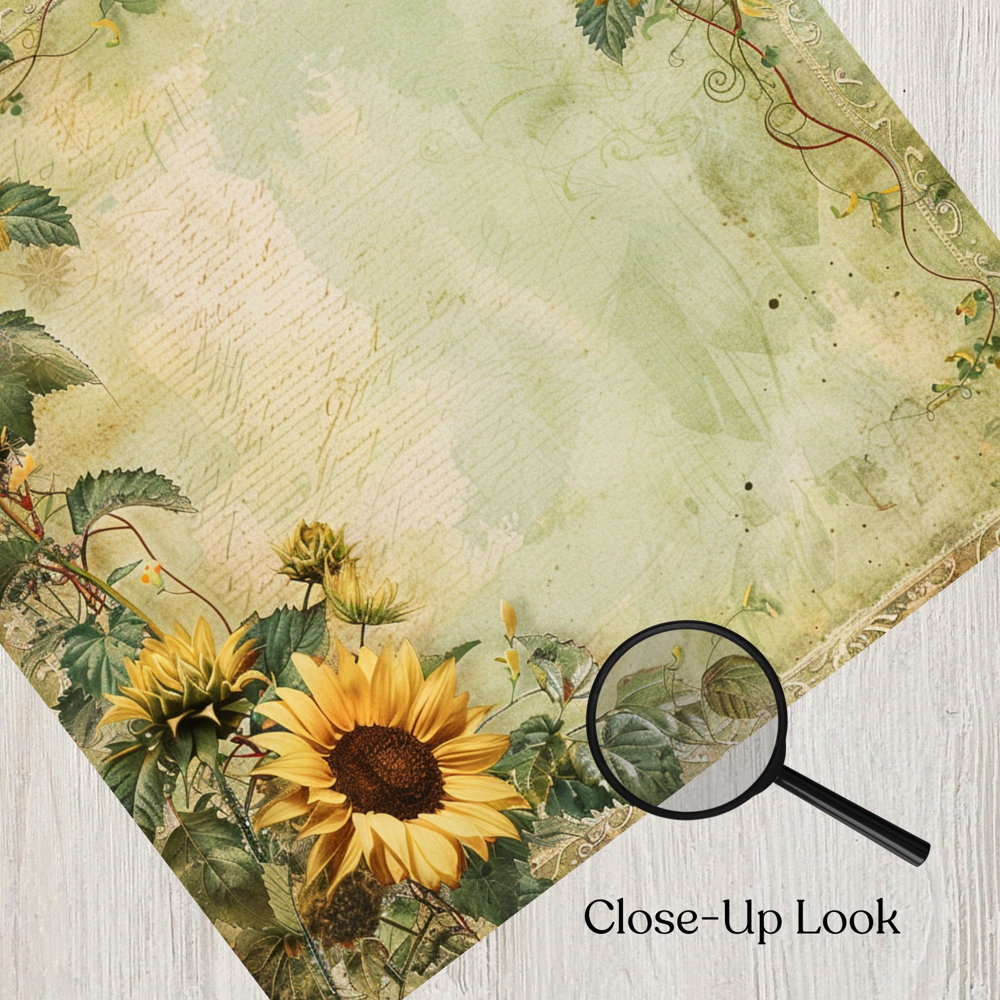 Sunflower Border Printable Digital Paper Pack Background Card Making ...