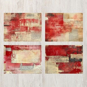 Red Typography Junk Journal Printable Pages Vintage Ephemera Scrapbook ...