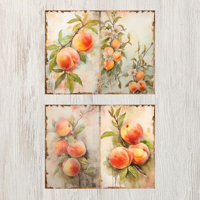 Peach Junk Journal Pages Printable Vintage Paper Craft Paper for ...