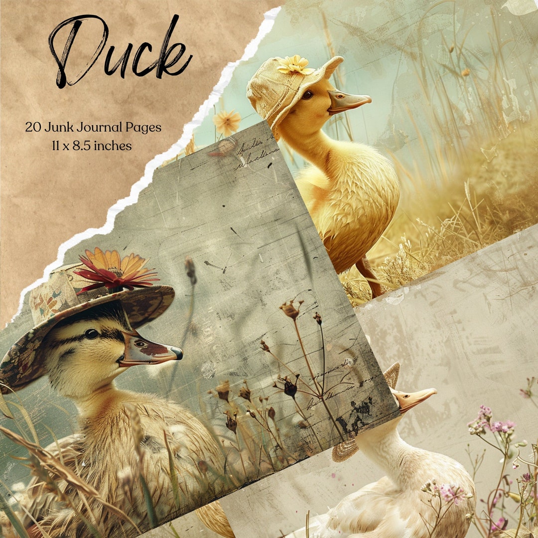 Duck Junk Journal Papers Kit Animal Ephemera Printable Download Mixed ...