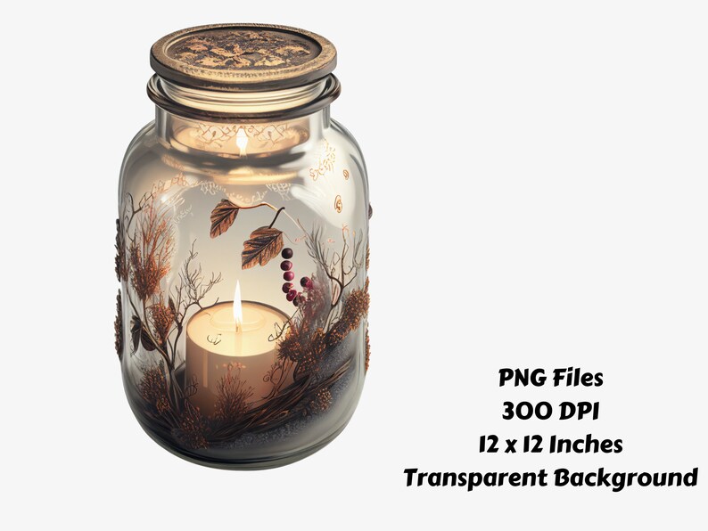 Watercolor Candle in a Jar Clipart Bundle Candle Digital Images Candle ...