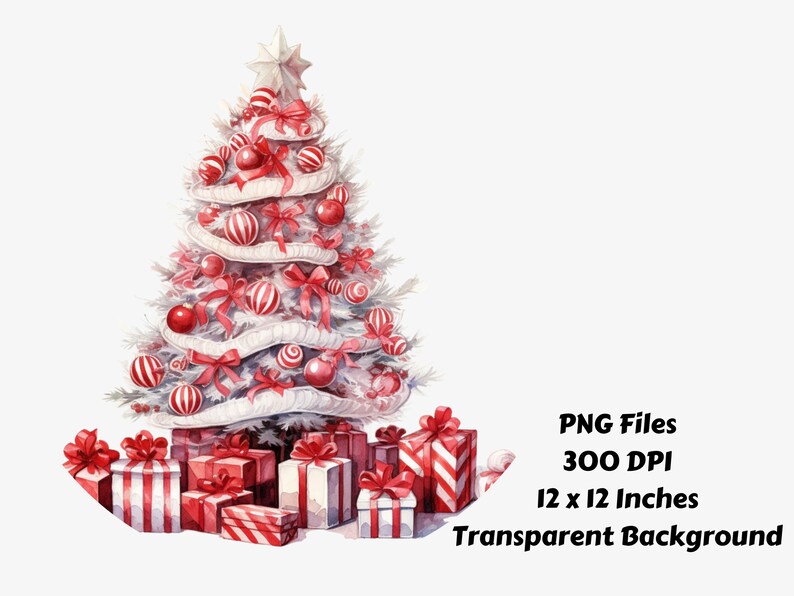 Watercolor Christmas Tree PNG Clipart Bundle Christmas Tree - Etsy