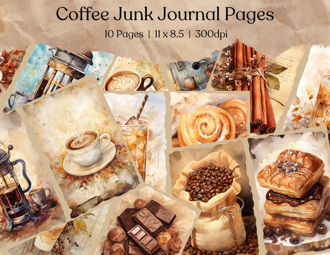 Coffee Junk Journal Kit | Cafe Pages | Vintage Ephemera | Recipe ...