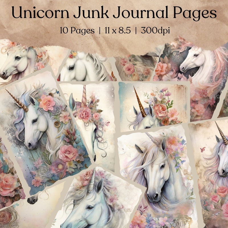 Unicorn Digital Paper - Etsy