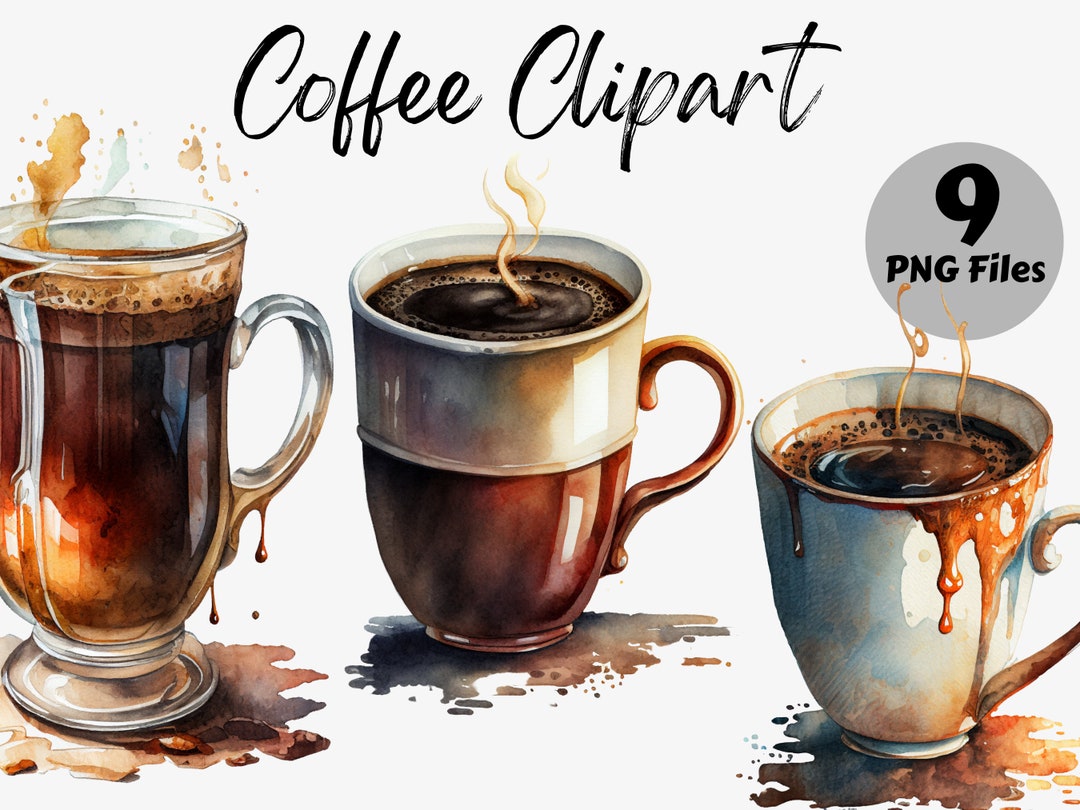 Watercolor Coffee Clipart Bundle | Coffee Digital Images | Watercolor ...