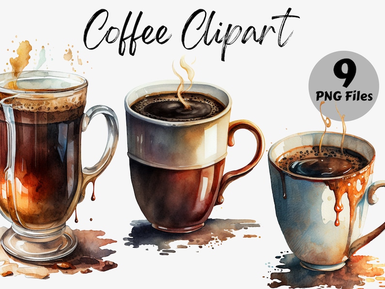 Watercolor Coffee Clipart Bundle Coffee Digital Images - Etsy
