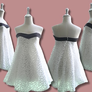 Strapless Mini Dress Sewing Pattern , Sweetheart Dress PDF Sewing ...