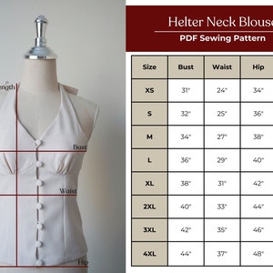 Halter Neck Crop Top Sewing Pattern, Halter Top PDF Pattern, Tie Back ...