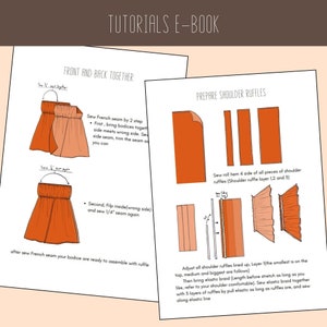 Square Cami Top Sewing Pattern , Ruffled Top Sewing Pattern , Empire ...