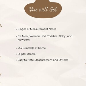 Digital Measurement Template , Body Measurement Note , Measurement Size ...