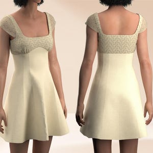 Mini Dress PDF Sewing Pattern | A-line Mini Dress Pattern | Flared ...