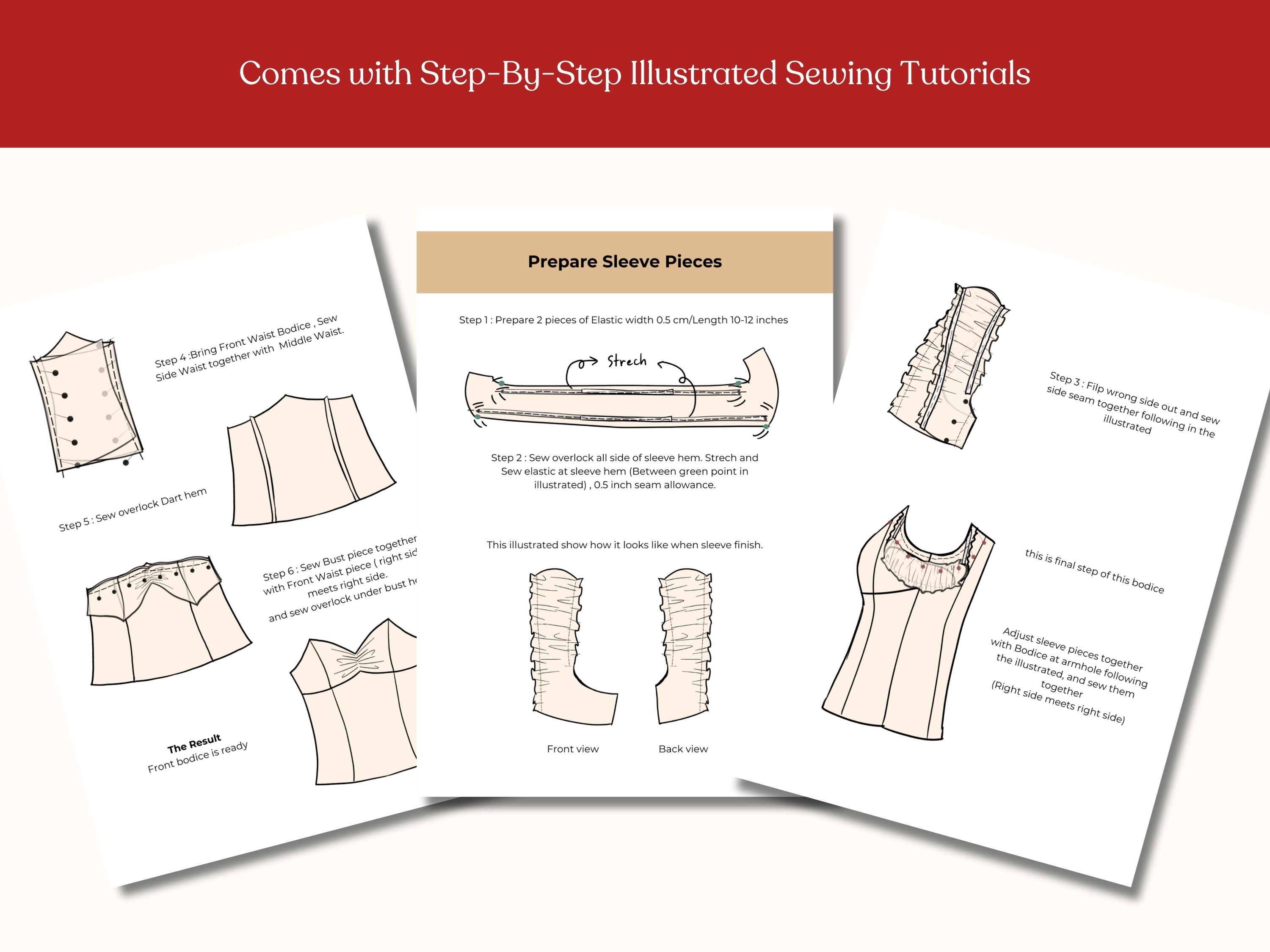 Sweetheart Coquette Top Sewing Pattern, Milkmaid Top Sewing Pattern ...