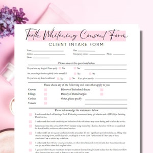 Teeth Whitening Consent Form, Editable and Printable Digital - Etsy