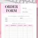 Order Form Template for Small Businesses, Editable and Printable ...