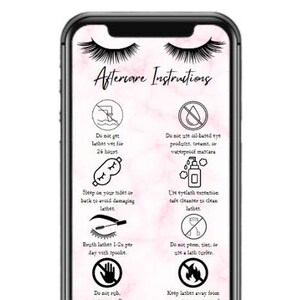 Lash Extension Aftercare, Editable and Printable Digital, Textable - Etsy
