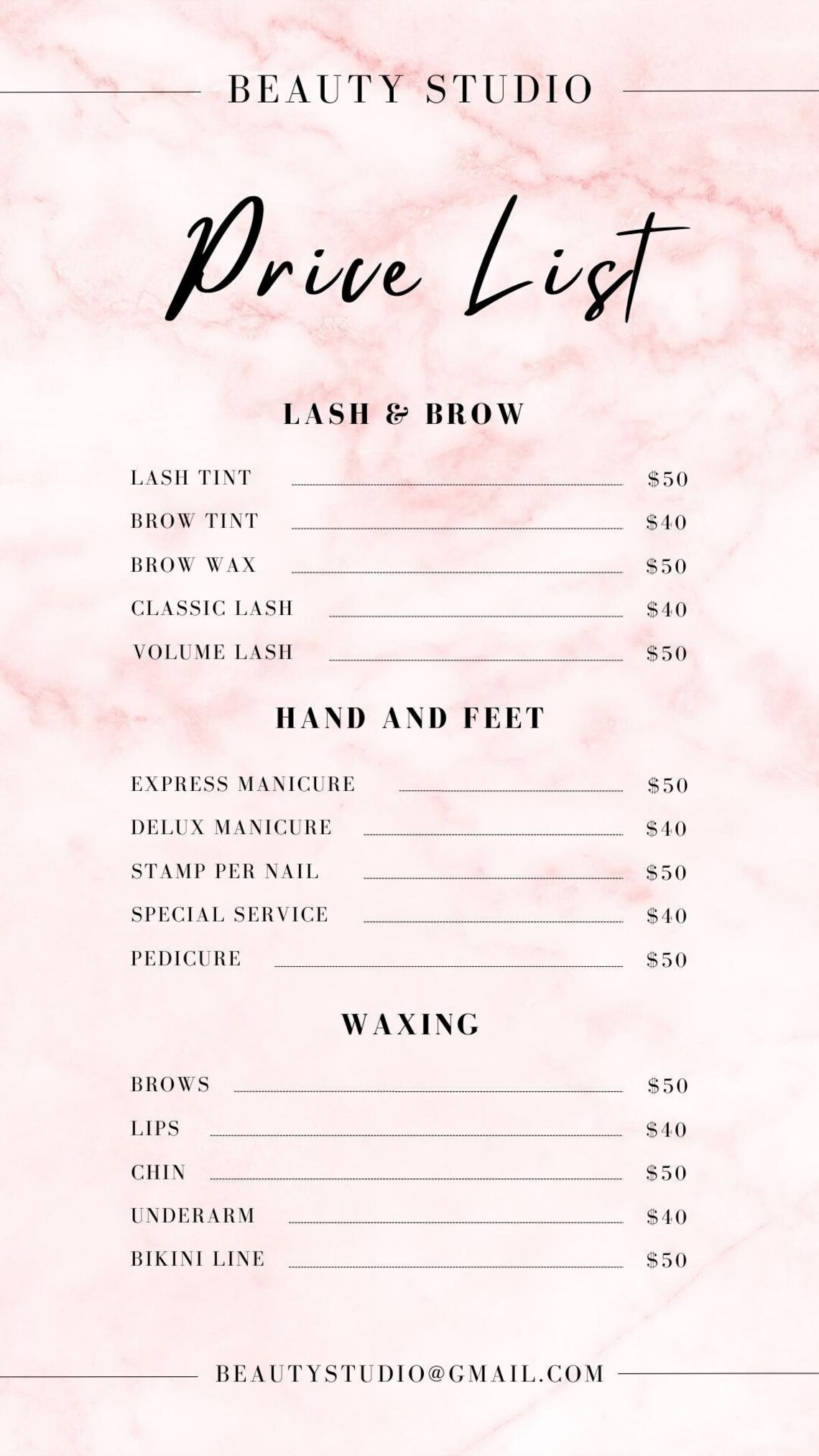 Price List Form Editable and Printable Digital - Etsy Canada